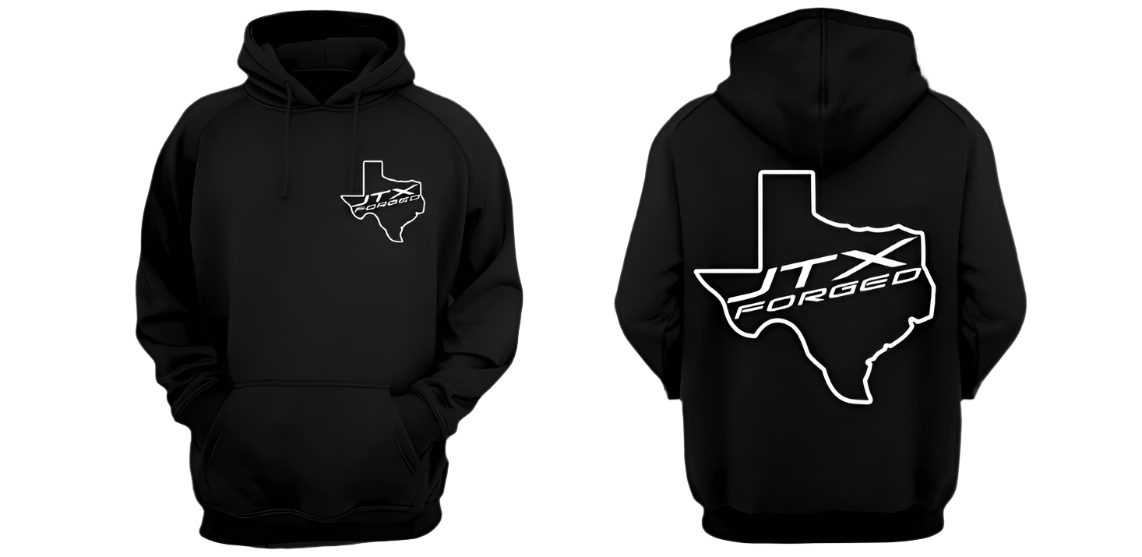 JTX Forged "TEXAS" Classic Black & White Pullover Hoodie – JTX Forged Merch